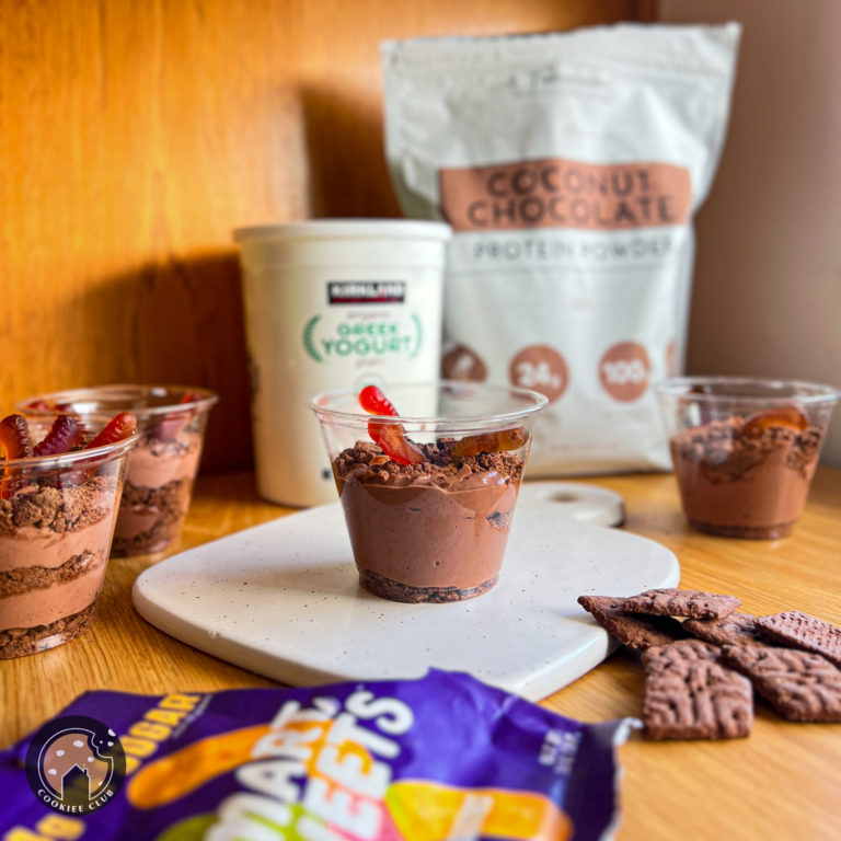 No Bake High Protein Dirt Cups - Cookiee Club